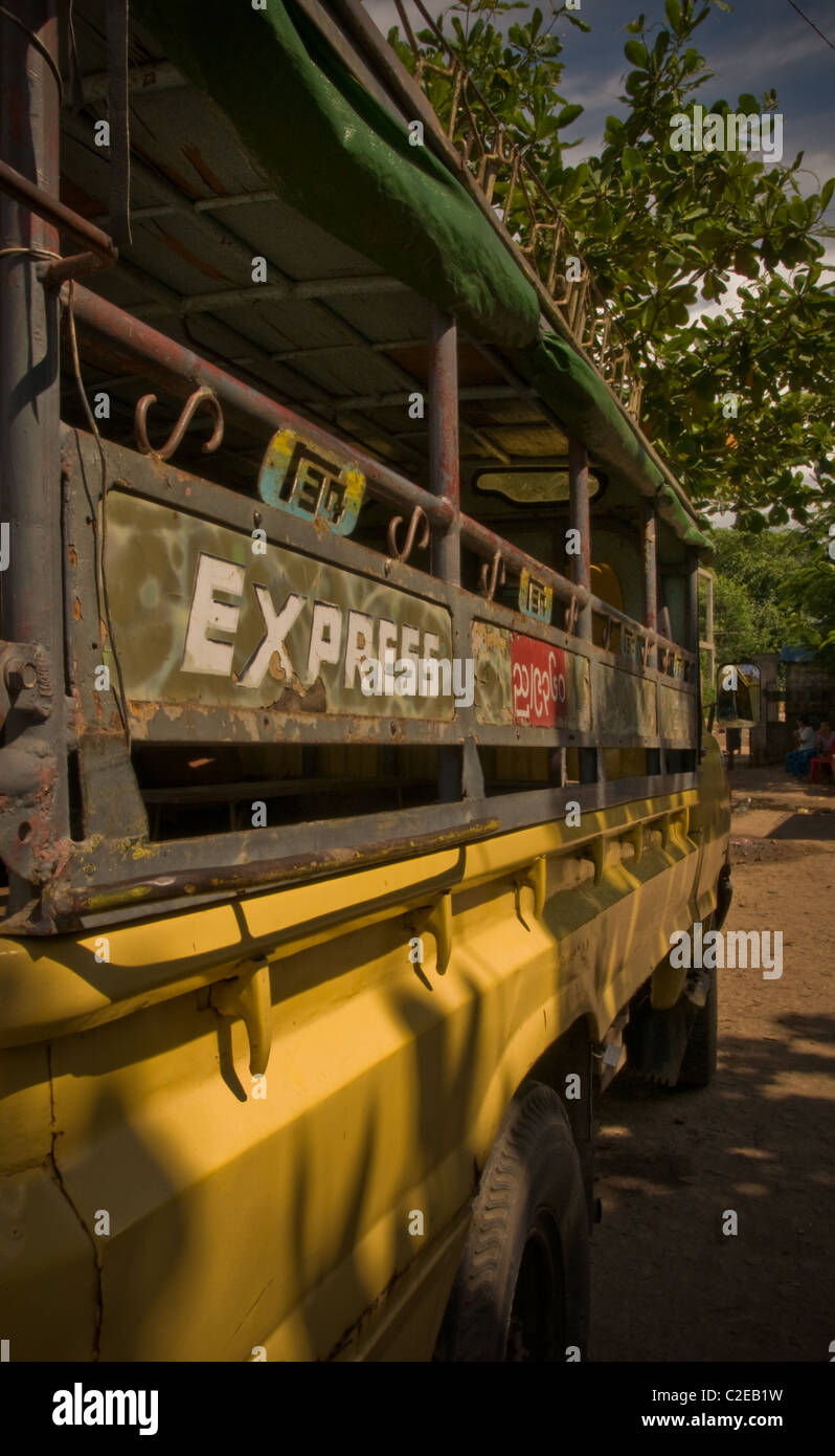 Pyay, Burma, Myanmar - July 2009: Detail of a Burmese Bus at Pyay City ...