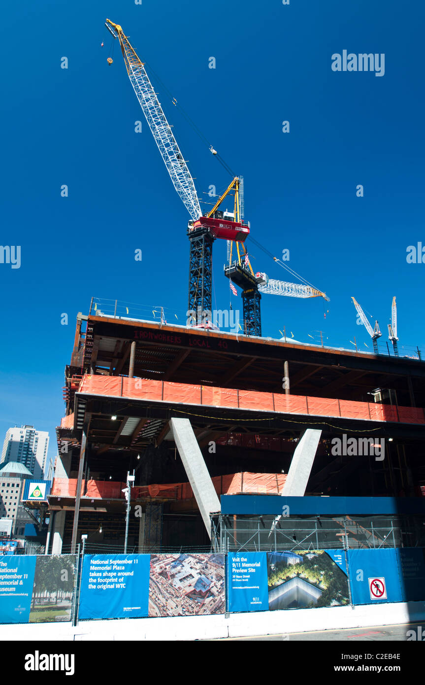 Ground Zero, New Freedom Tower construction site with building in ...