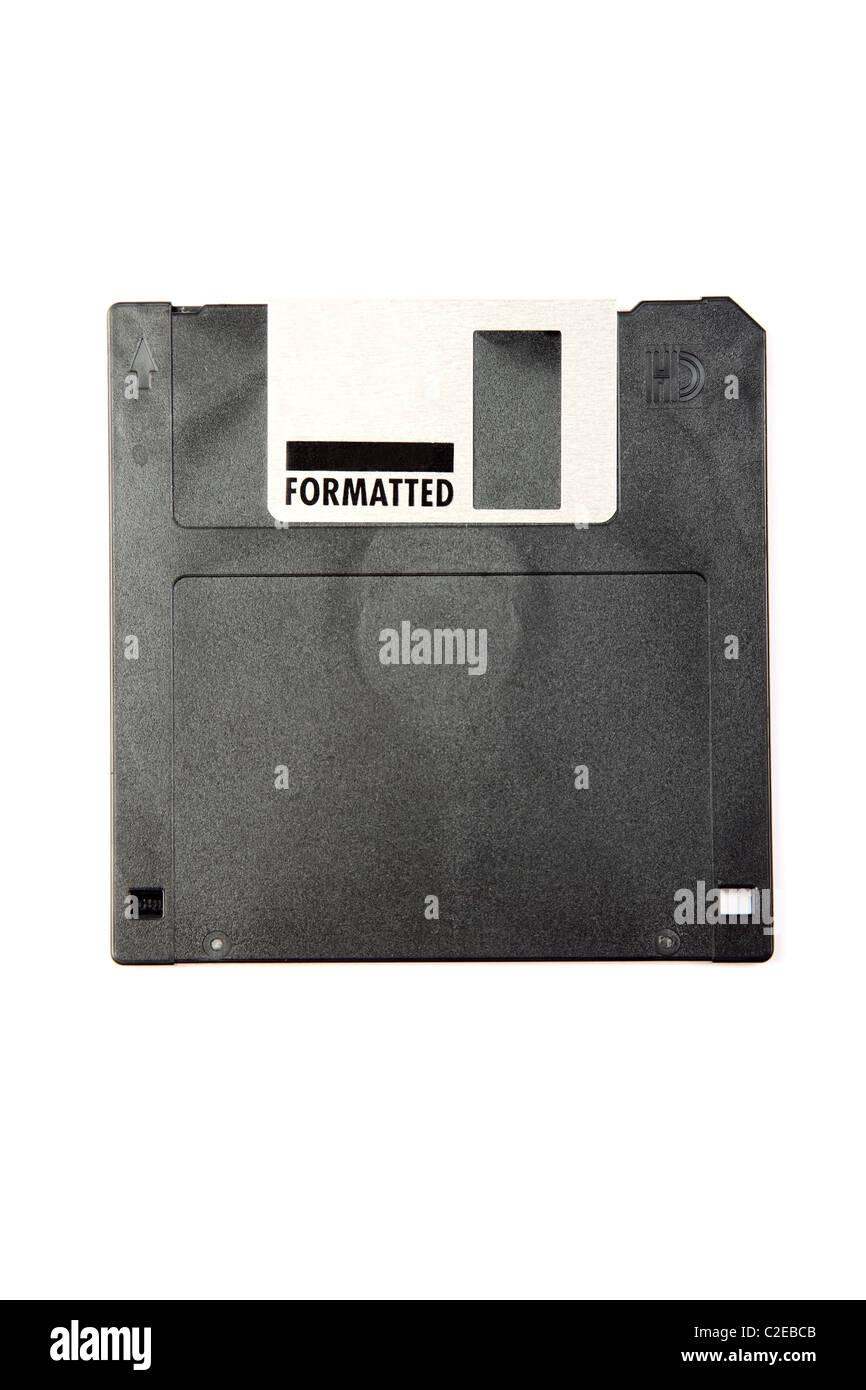 Black obsolete diskette isolated on white background Stock Photo - Alamy