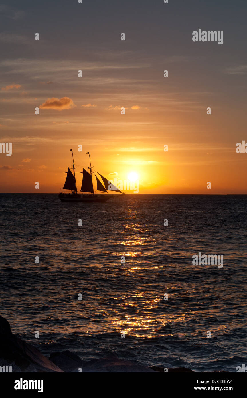 Sailing Ship at Sunset, Key West, Florida Stock Photo - Alamy