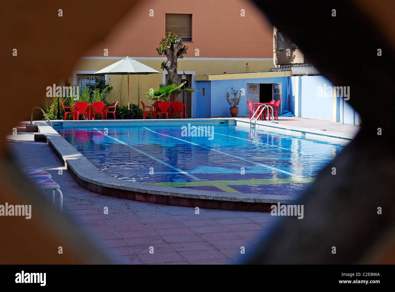 Natural framed photo of hotel pool in Spain Stock Photo - Alamy