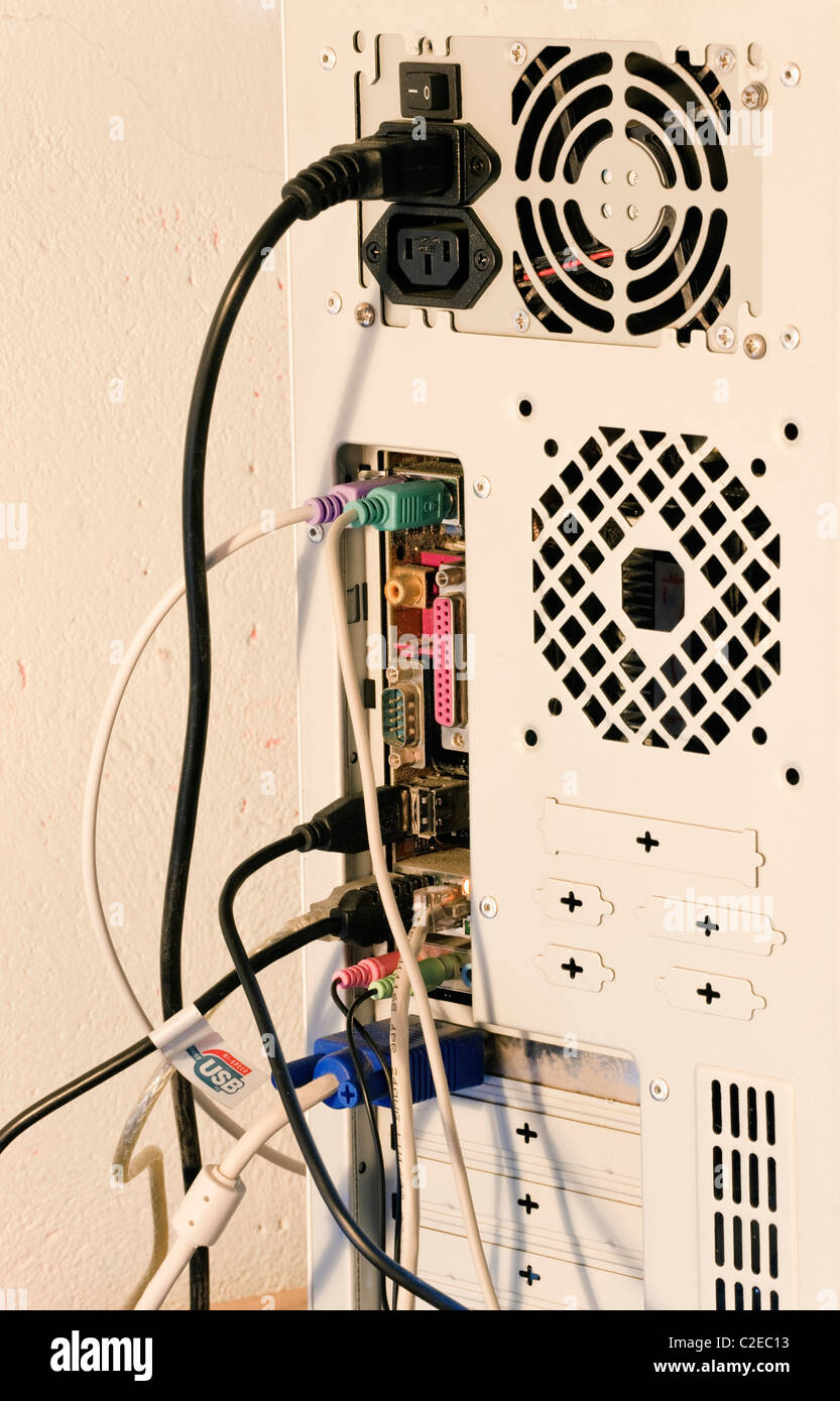 Back Of A Computer Stock Photo - Alamy