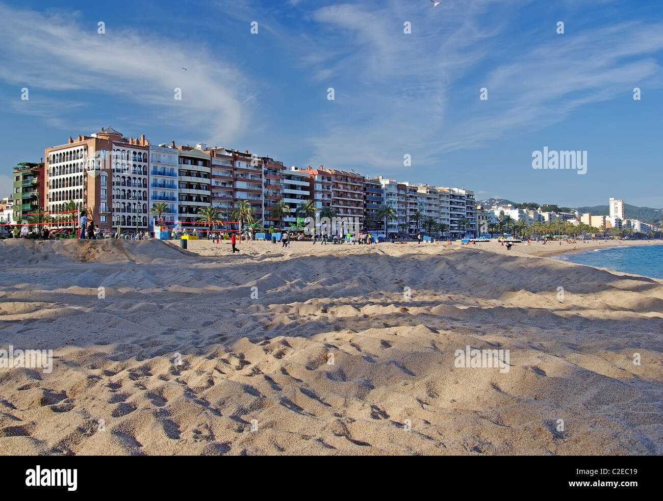 Cityscape of Lloret de Mar spanish town. Mediterranean sea Stock Photo ...