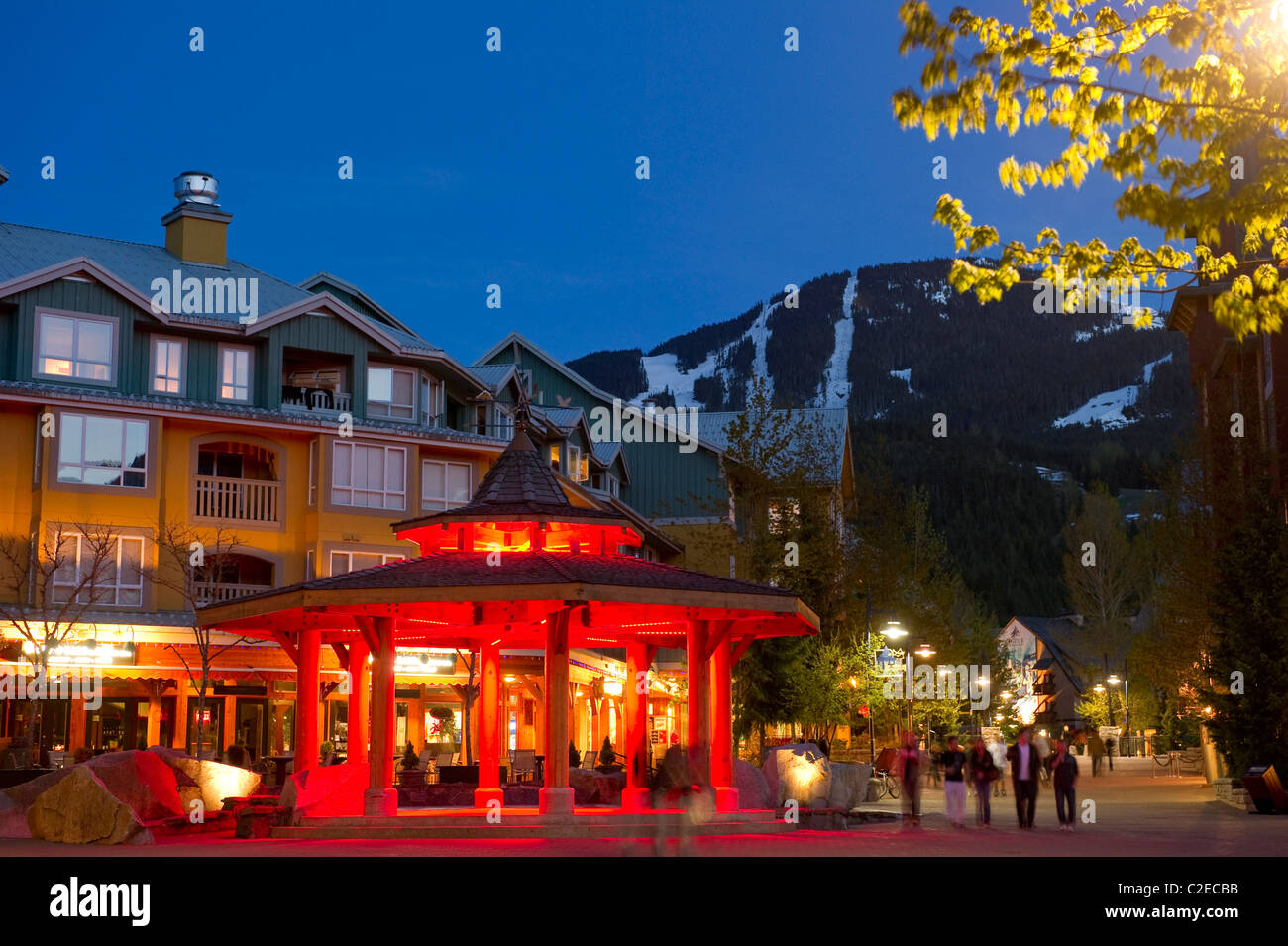 Whistler Village in the Summer at Dusk Stock Photo - Alamy