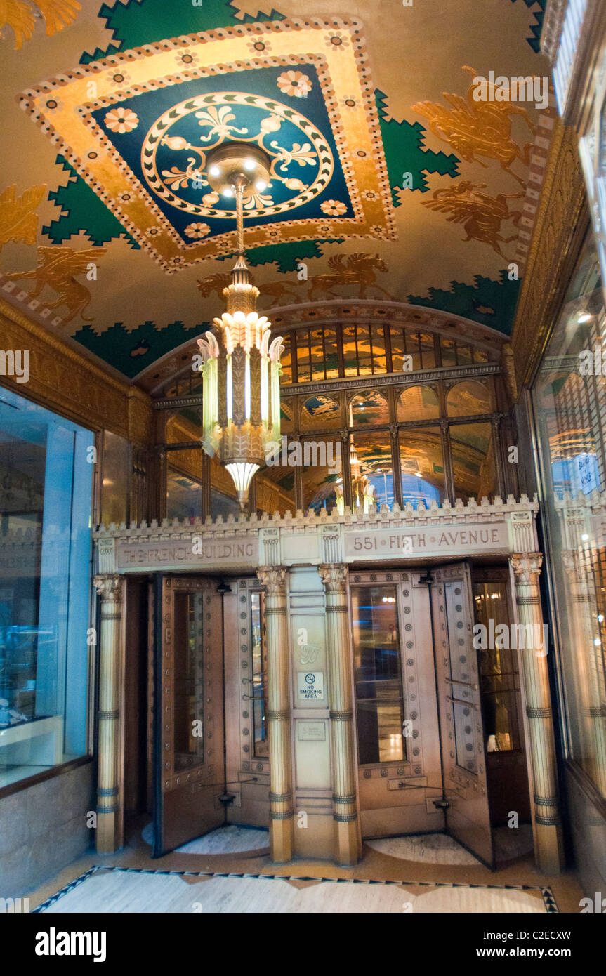 Art Deco entrance to Fred F. French Building, 551 Fifth Avenue ...