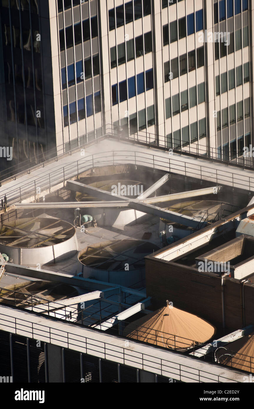Giant air condition fan on the roof of manhattan skyscraper hi-res ...