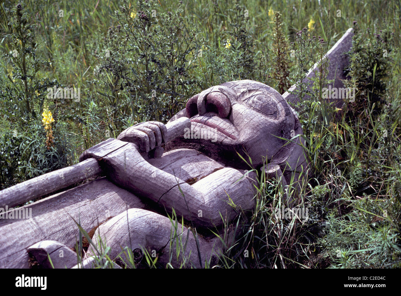 Gitxsan (Gitksan) Totem Pole, Gitwangak (Kitwanga), Northern BC ...