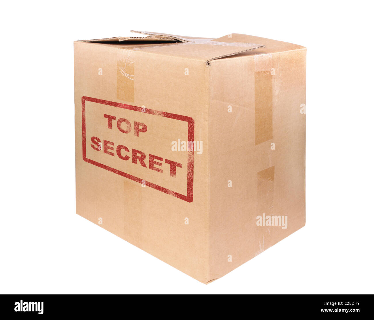 The big cardboard box isolated on white background Stock Photo - Alamy