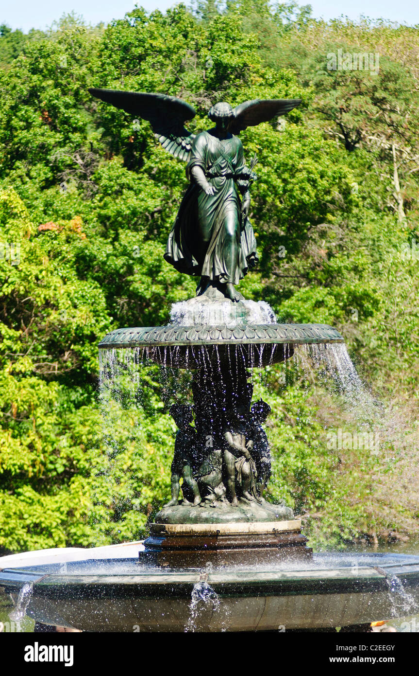 Bethesda Fountain or Angel of the Waters, Central Park, Manhattan, New ...