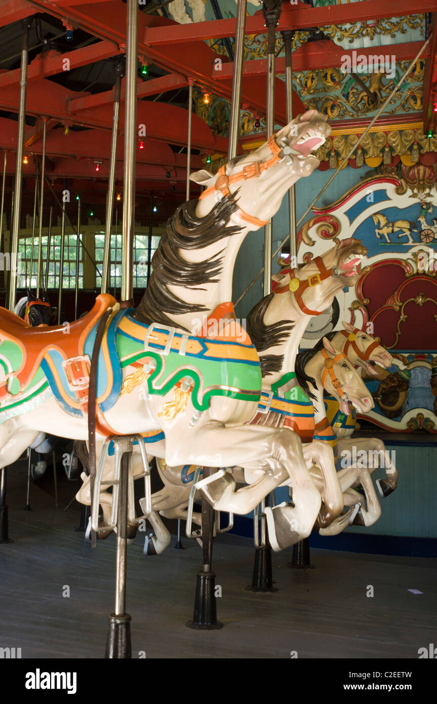 Hourses at Carousel in Central Park, Manhattan, New York City, USA ...
