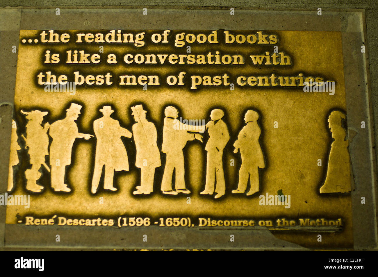 Bronze panel, Library Way, Library Walk, 41st Street, Manhattan, New ...