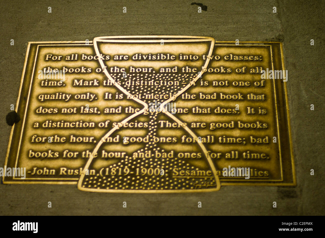 Bronze panel, Library Way, Library Walk, 41st Street, Manhattan, New ...