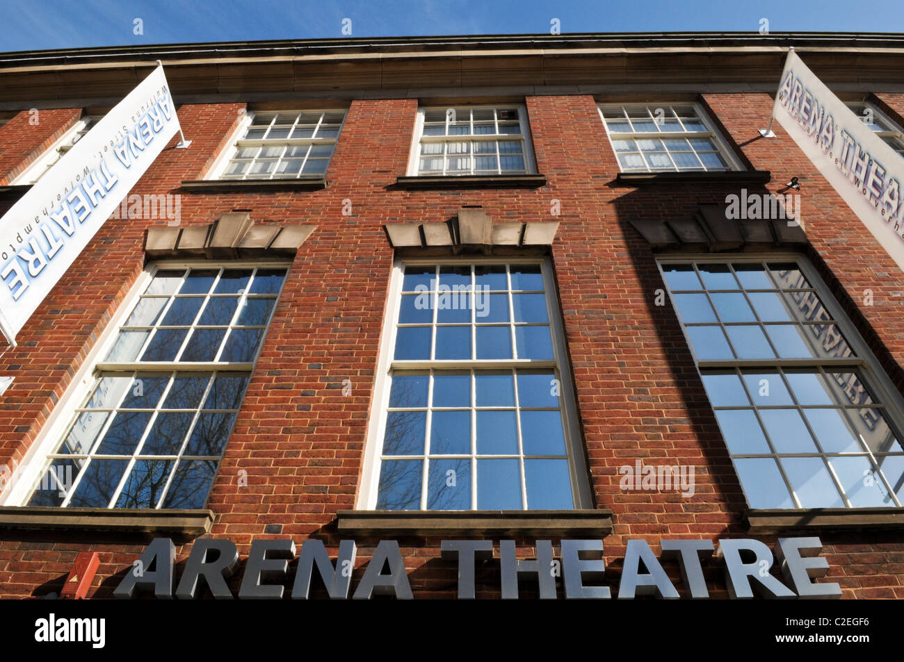 The front of Wolverhampton's Arena Theatre looking up with its Georgian ...