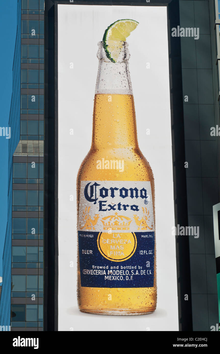 Corona extra beer advertisement on times square hi-res stock ...