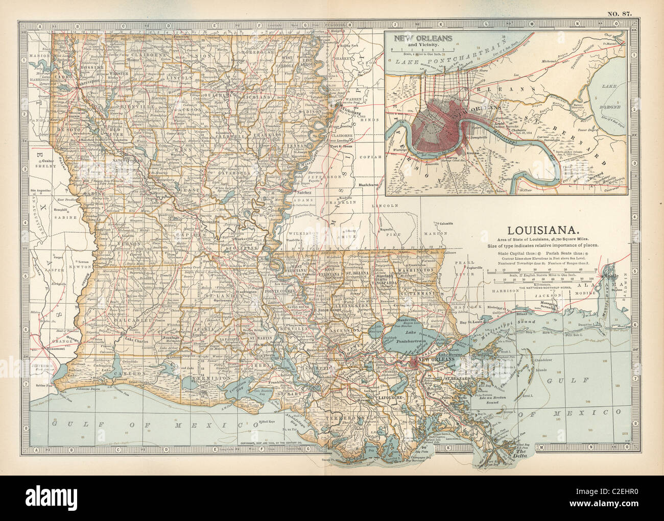 Map of Louisiana Stock Photo - Alamy