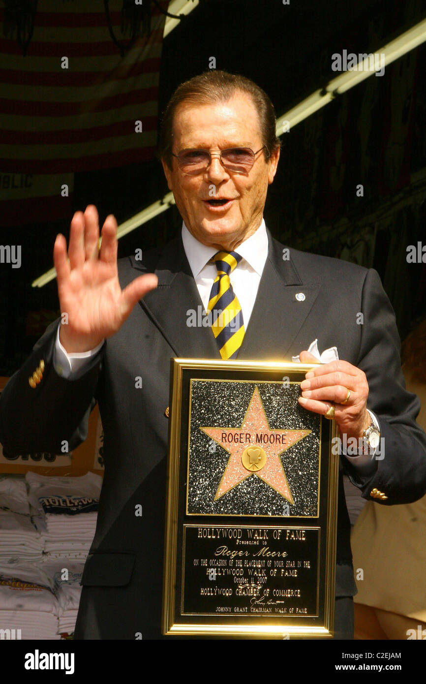 Roger Moore Roger Moore honoured with the 2,350th star on the Hollywood ...