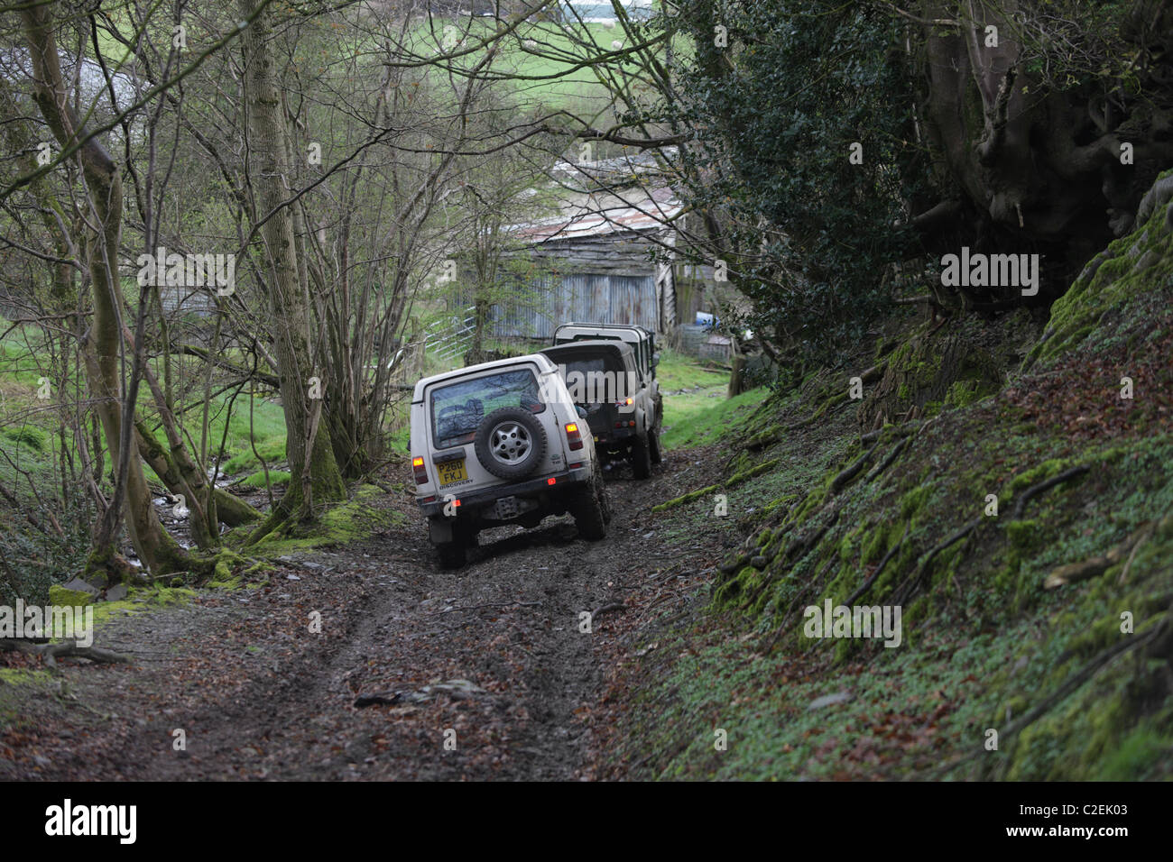 Landrover off road adventure in the UK Stock Photo - Alamy