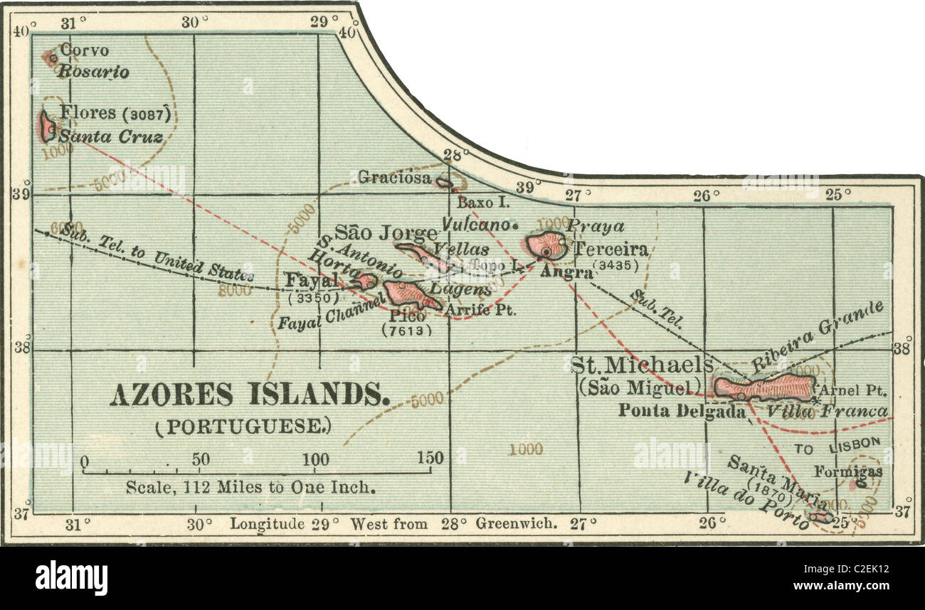 Sao miguel map hi-res stock photography and images - Alamy