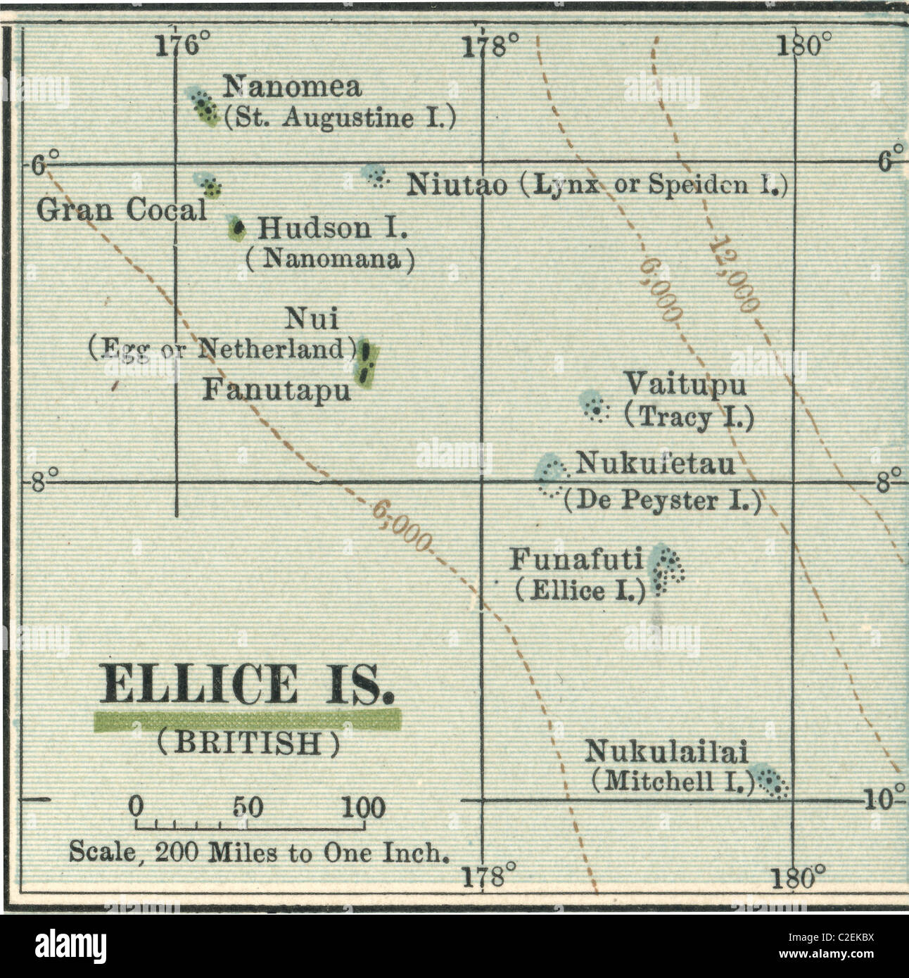 Map of Ellice Islands Stock Photo - Alamy