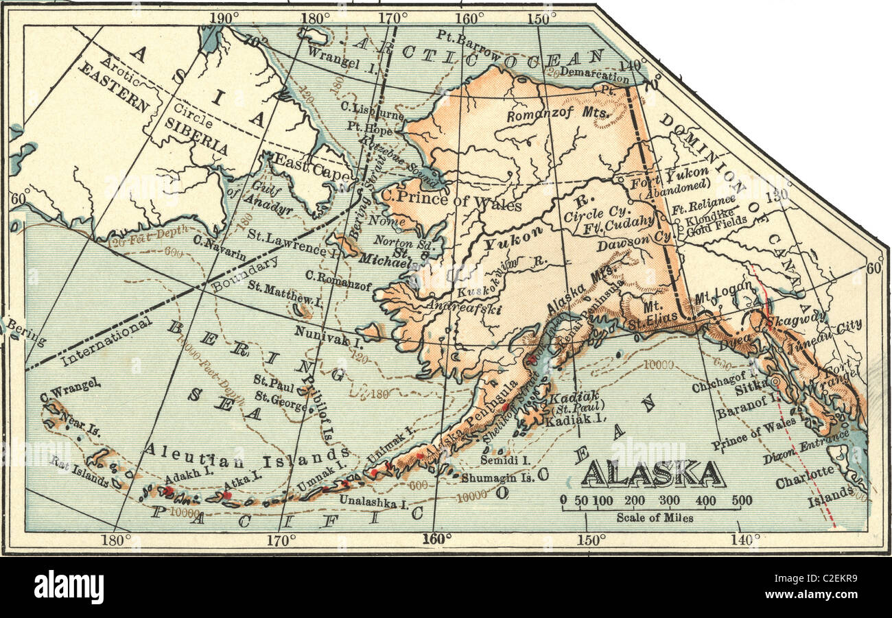 Alaska map hi-res stock photography and images - Alamy