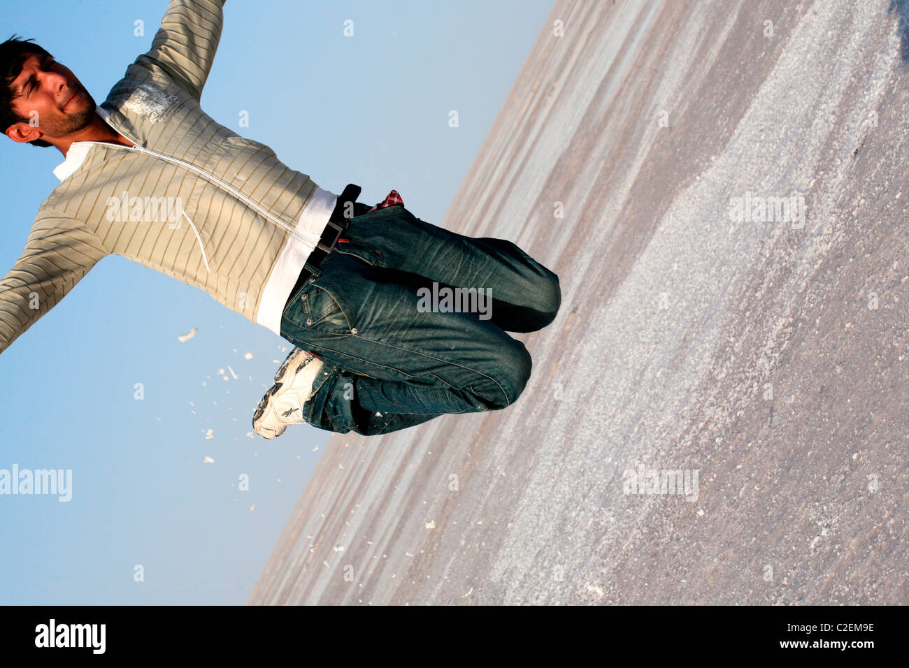 An indian boy jumping in Rann of kutch,India Stock Photo - Alamy