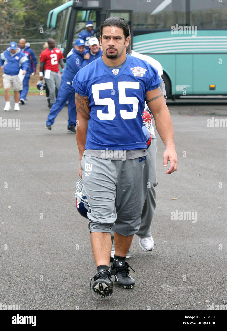 Kawika Mitchell New York Giants train at the Chelsea Football Club's ...
