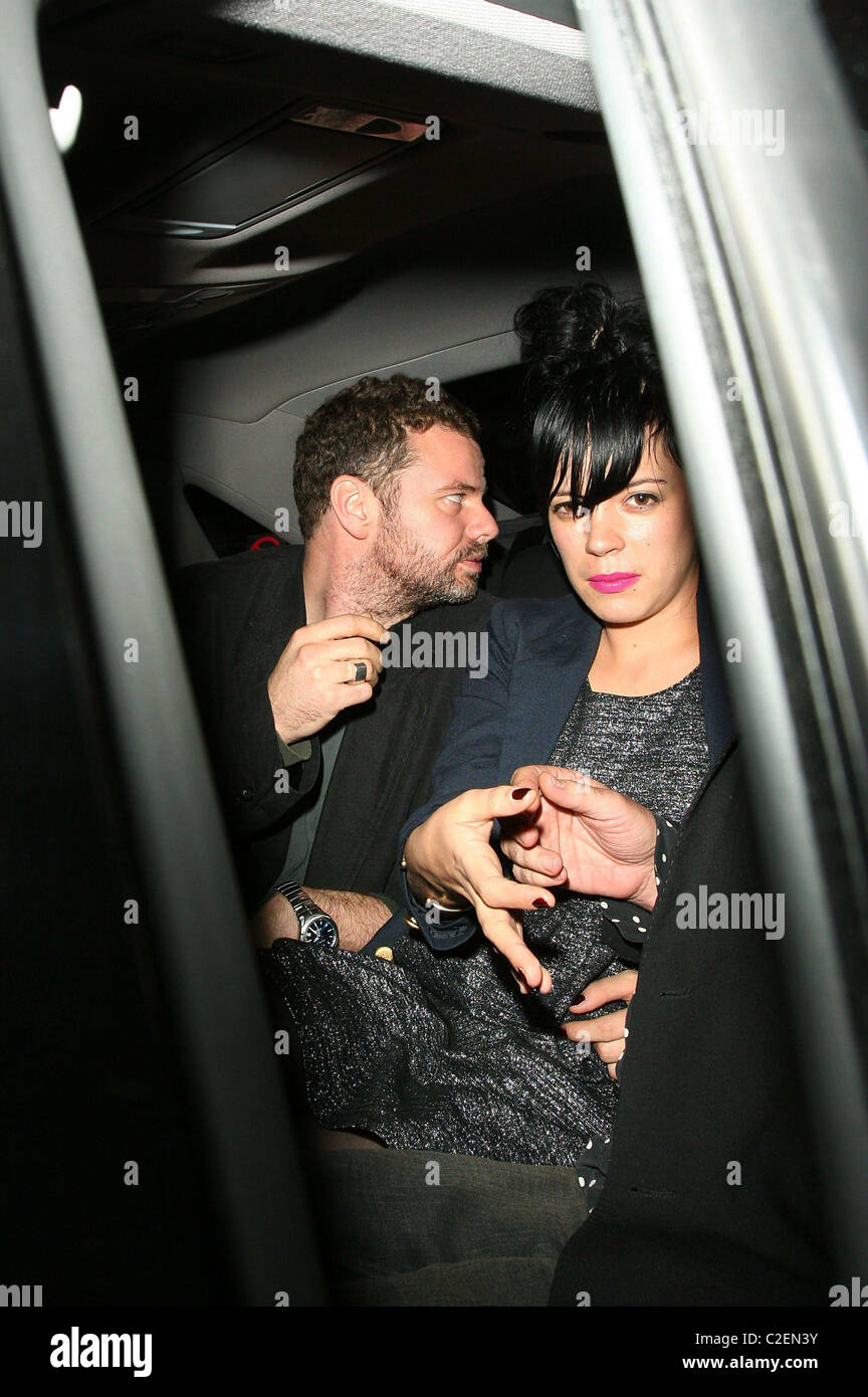Lily Allen and her new boyfriend Ed Simons leaving the Groucho Club ...