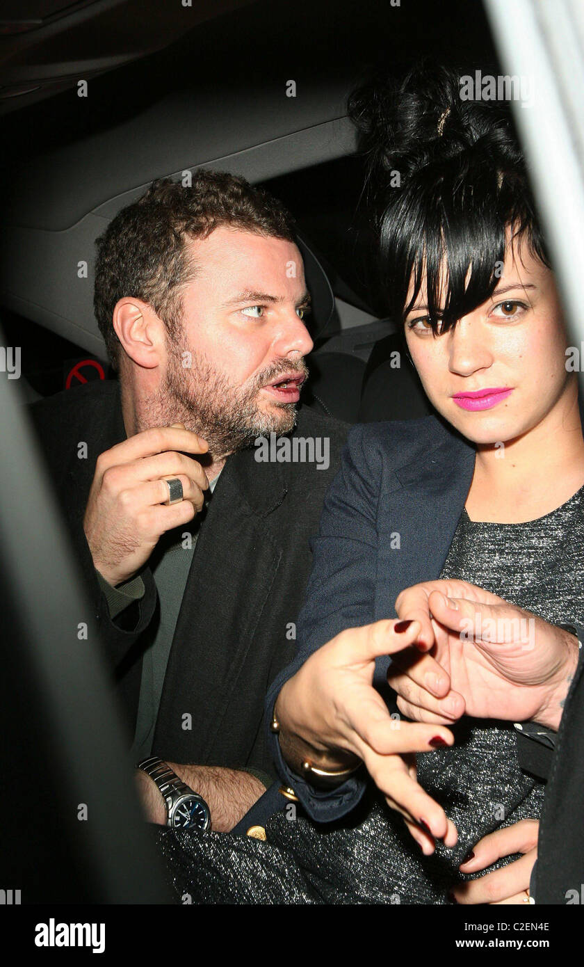 Lily Allen and her new boyfriend Ed Simons leaving the Groucho Club ...