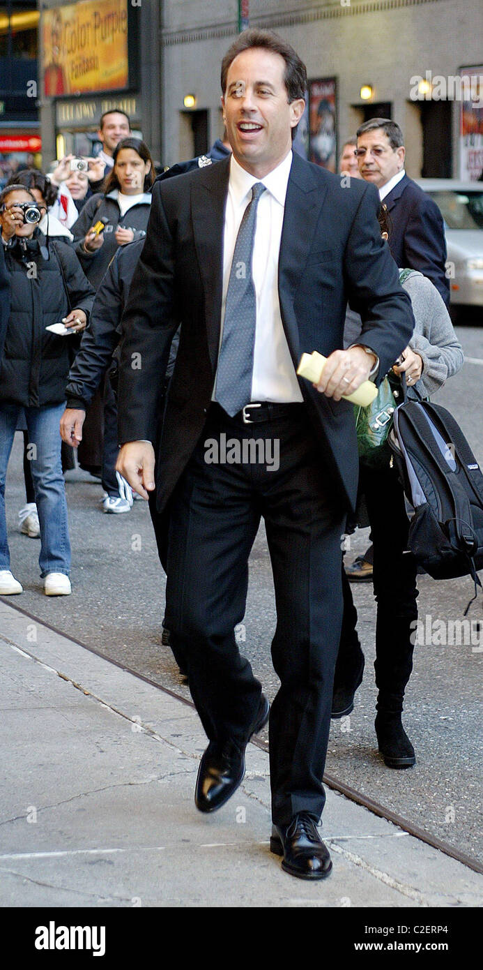 Jerry Seinfeld outside Ed Sullivan Theatre for the 'Late Show With ...