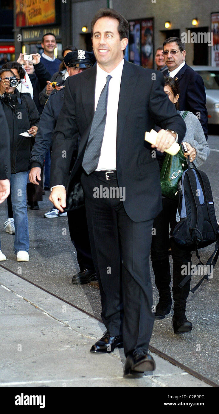 Jerry Seinfeld outside Ed Sullivan Theatre for the 'Late Show With ...