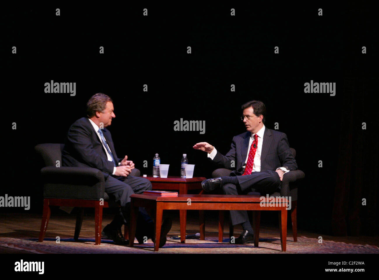 Tim Russert and Steven Colbert Steven Colbert attends a question and ...