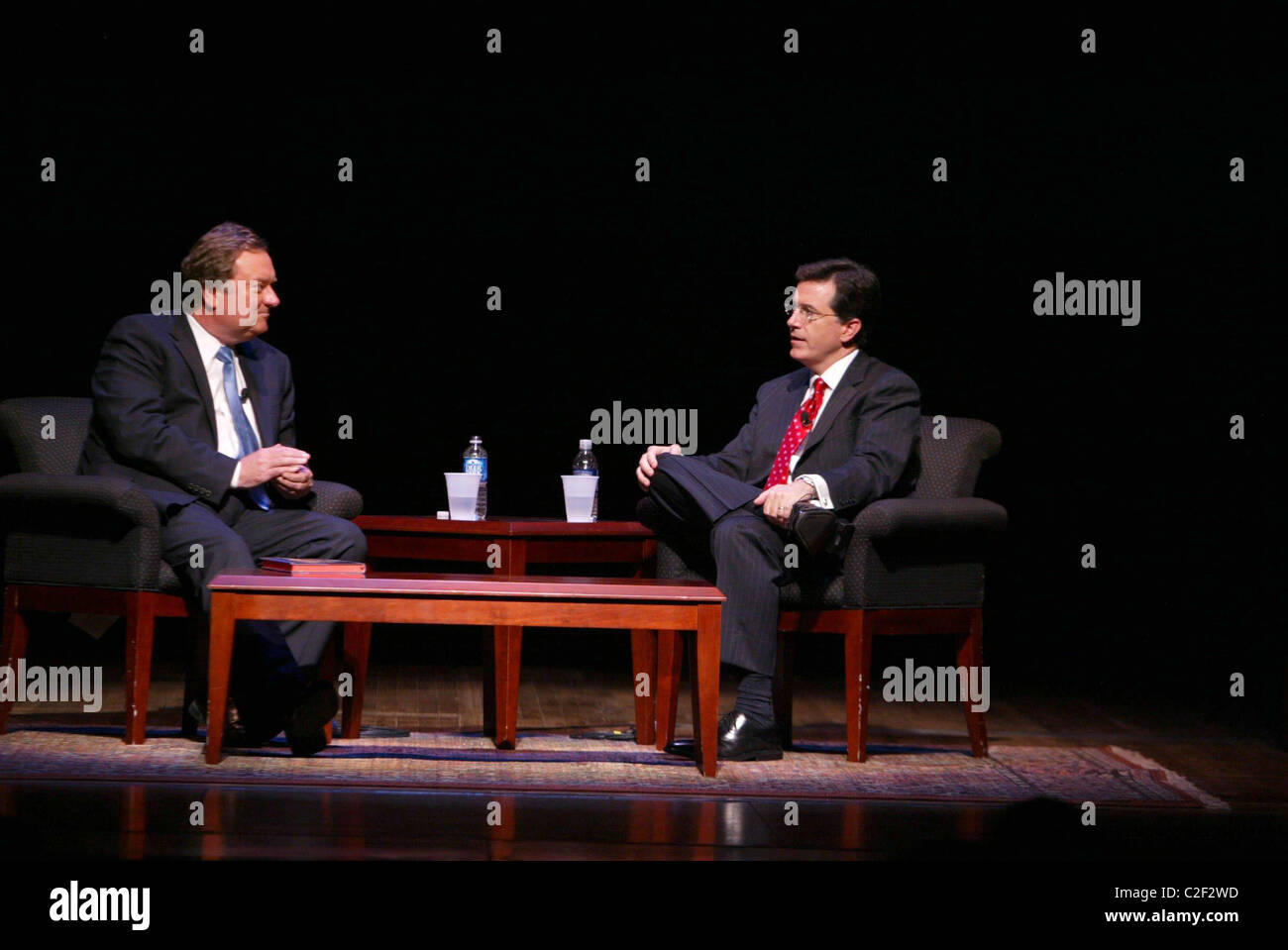 Tim Russert and Steven Colbert Steven Colbert attends a question and ...