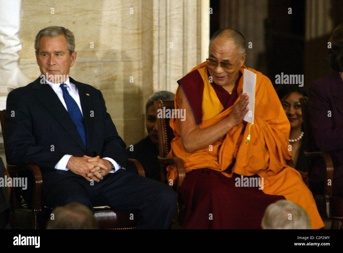 President George Bush and Dalai Lama The Congressional Medal of Honor ...