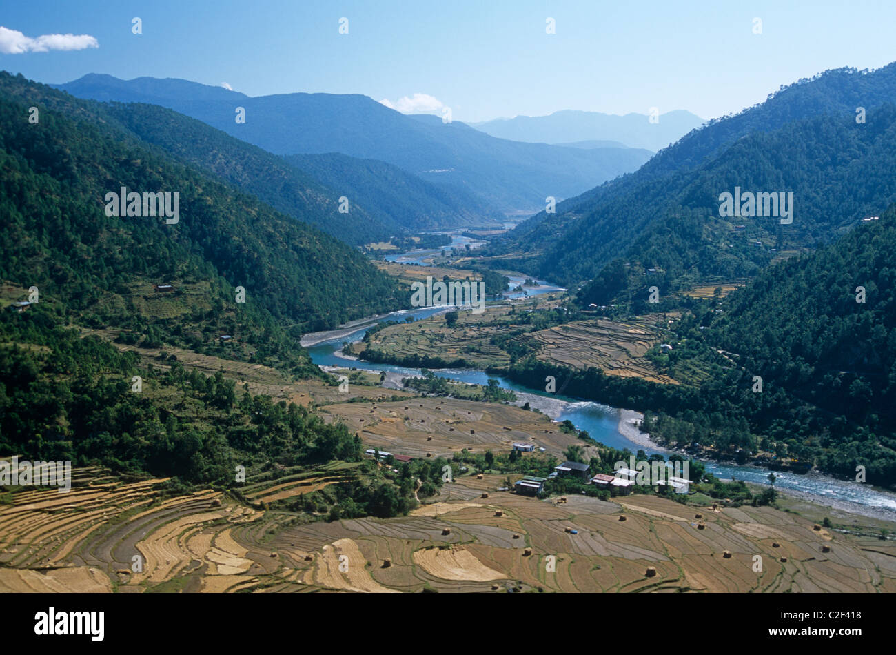 Mo Chhu Valley Punakha Valley Bhutan Stock Photo - Alamy