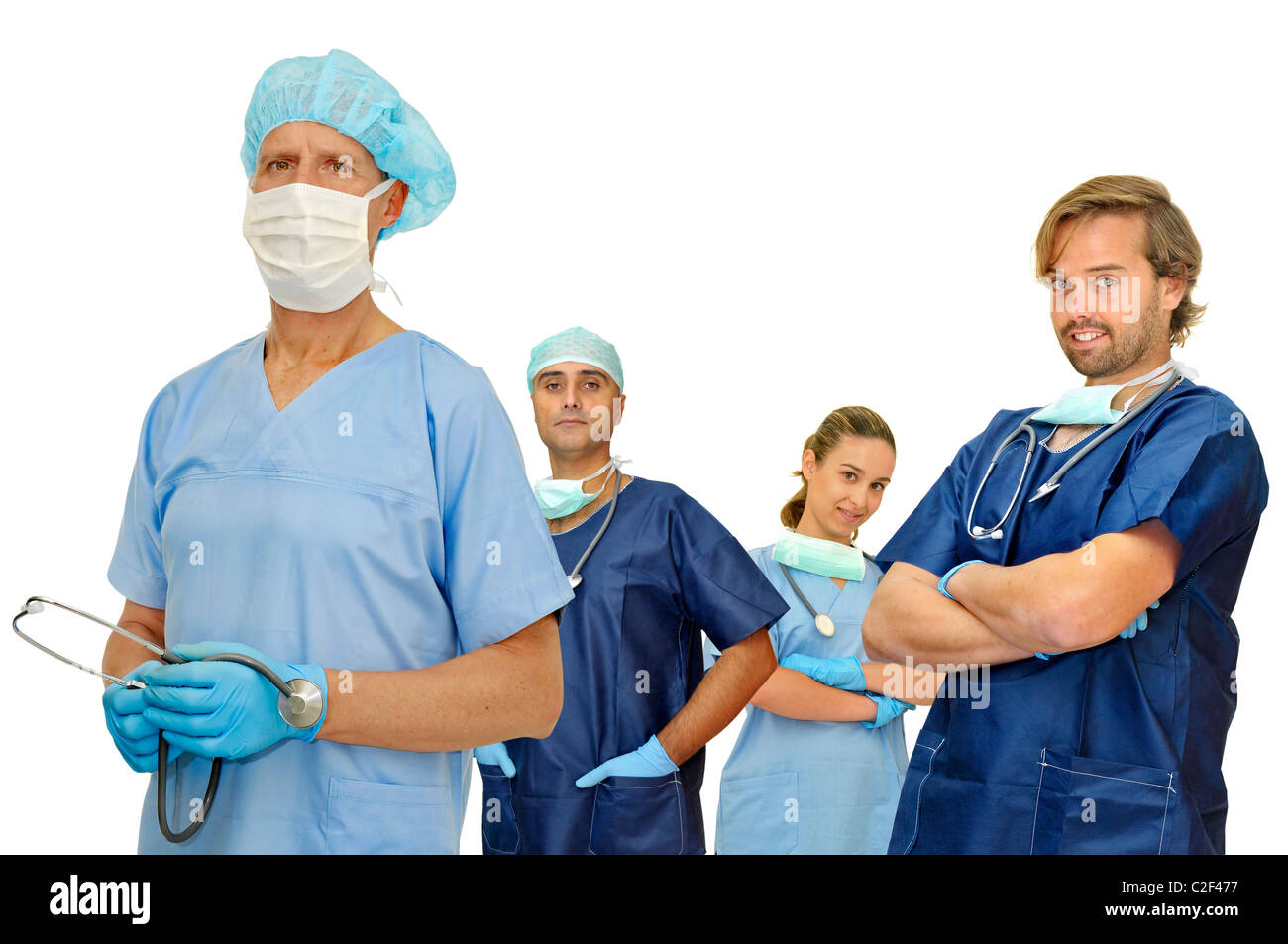 Doctors team isolated in white Stock Photo - Alamy