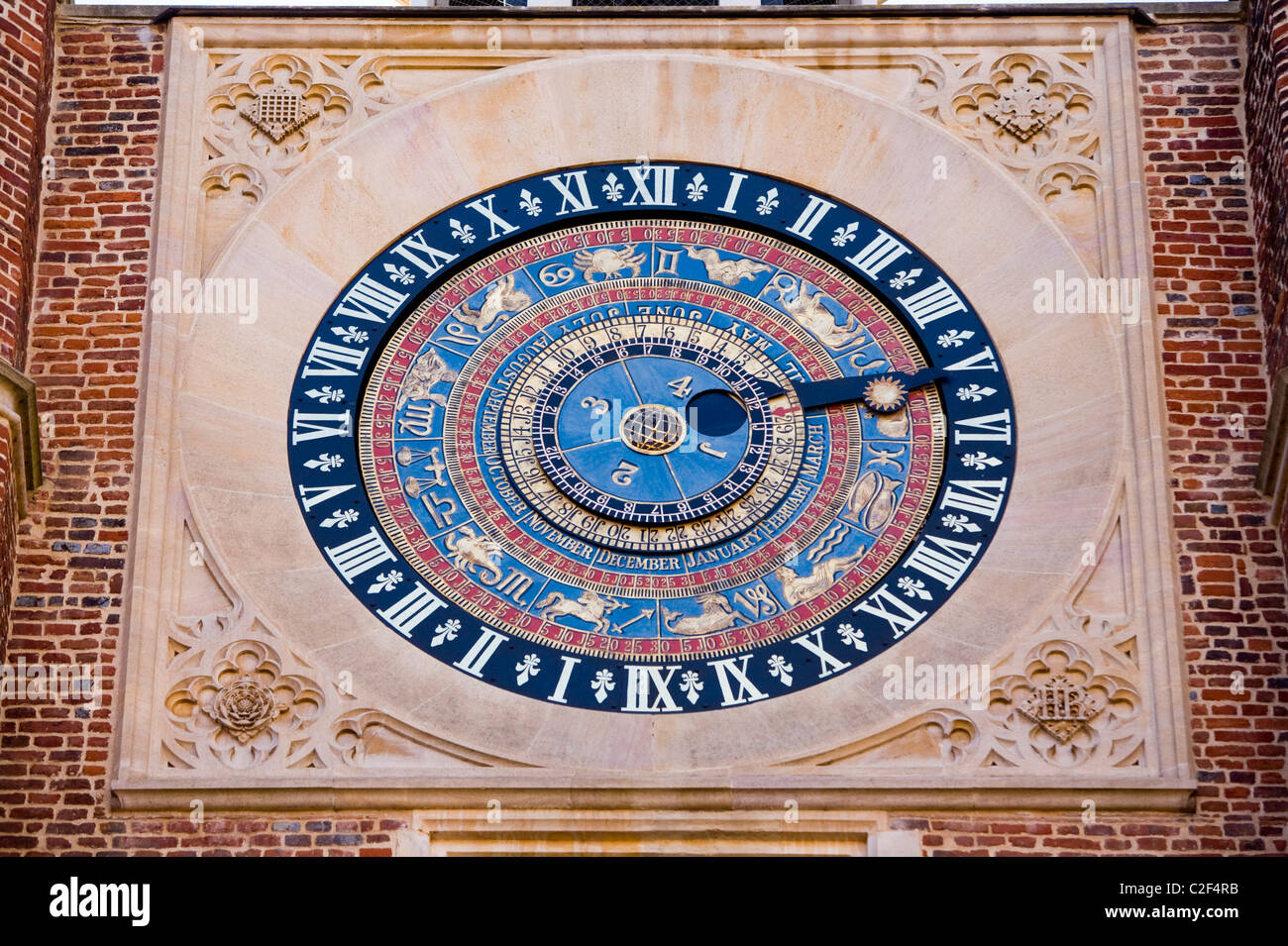 King Henry VIII’s astronomical clock / face which overlooks the Royal ...