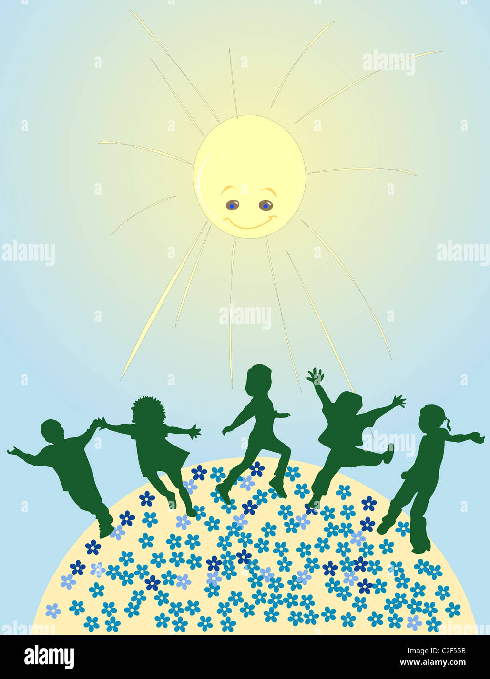 Happy children playing in the sun Stock Photo - Alamy