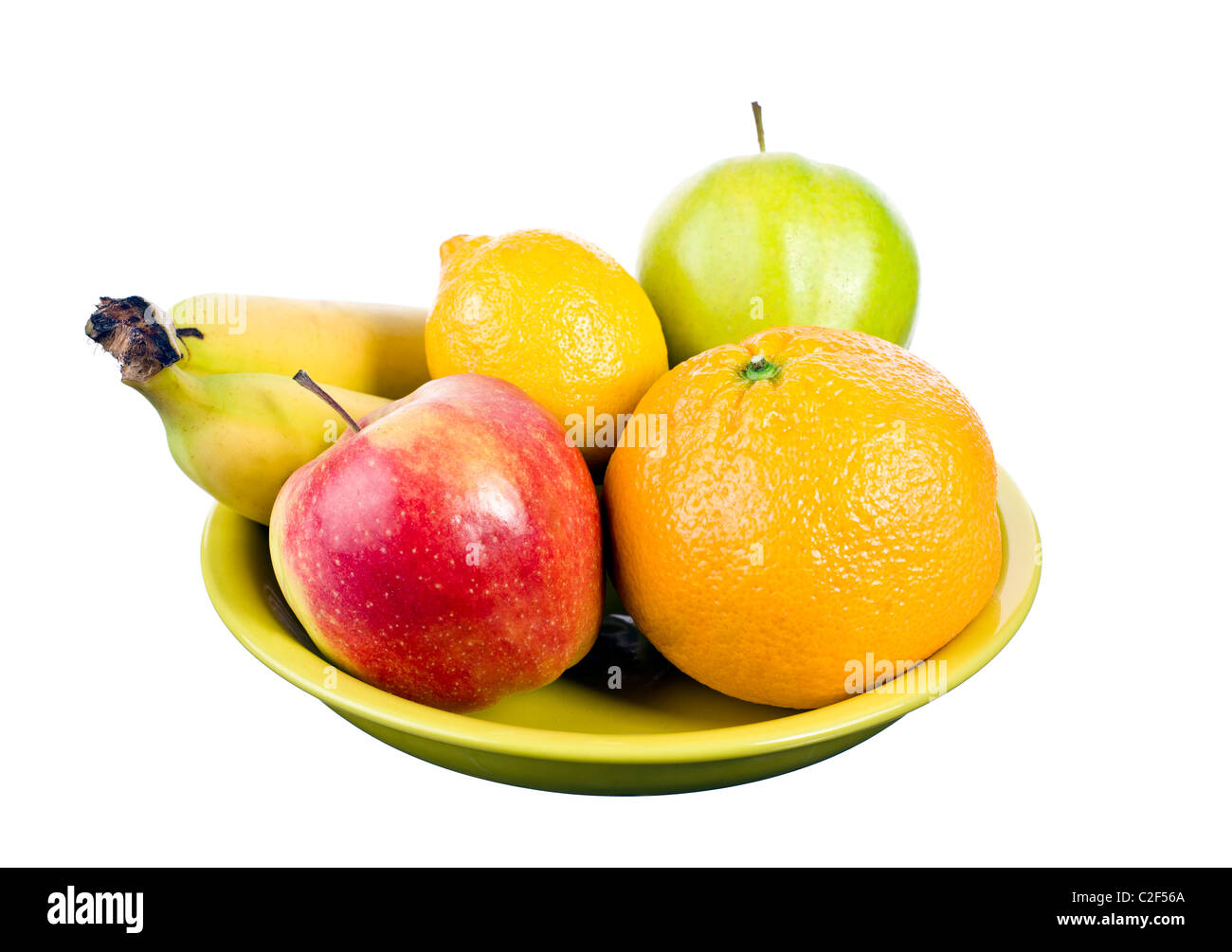 Mixed arrangement of fruit on white background Stock Photo - Alamy