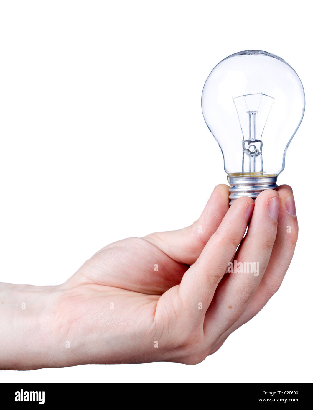 Hand holding bulb light Cut Out Stock Images & Pictures - Alamy
