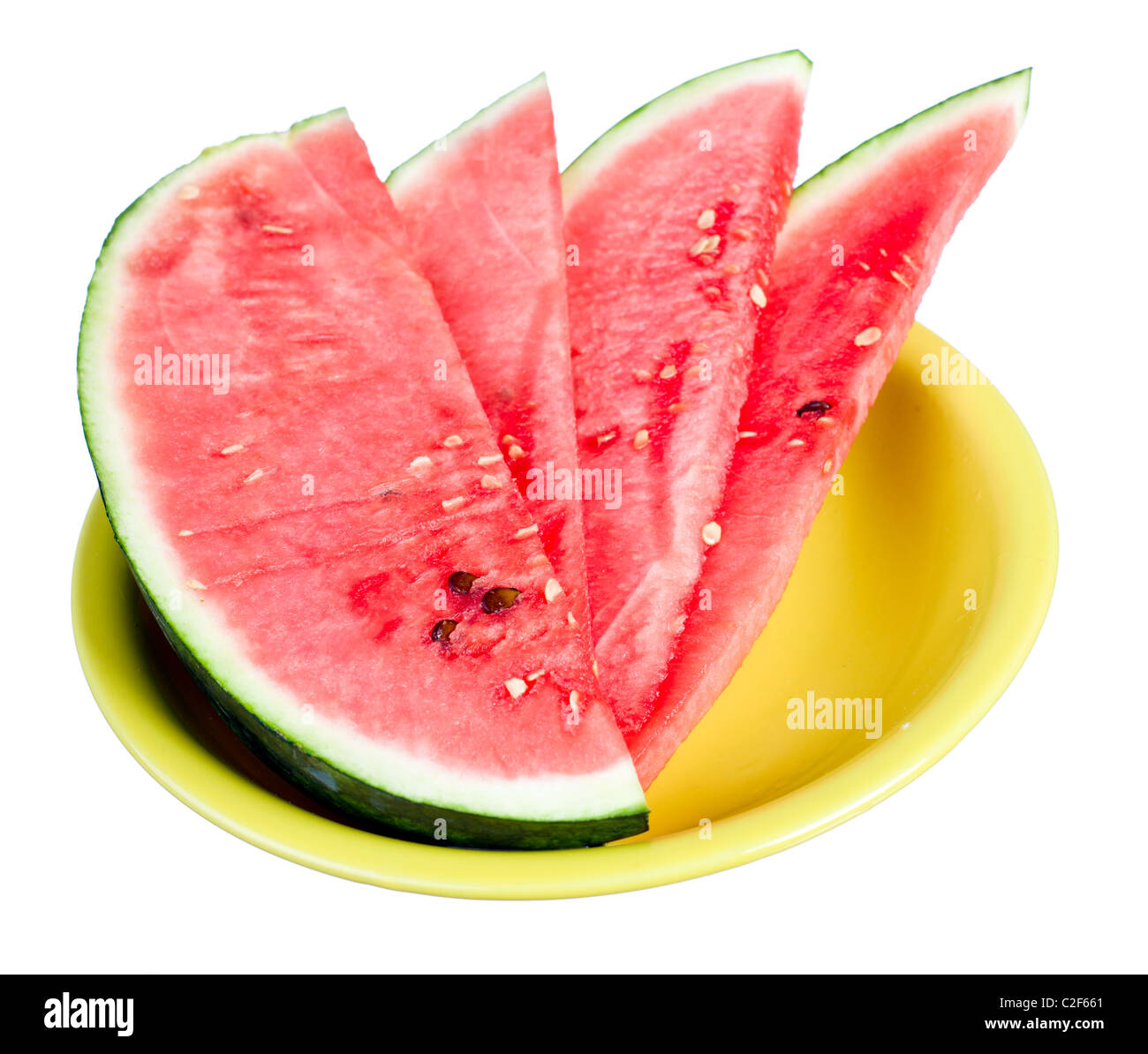 watermelon on plate isolated on white Stock Photo - Alamy