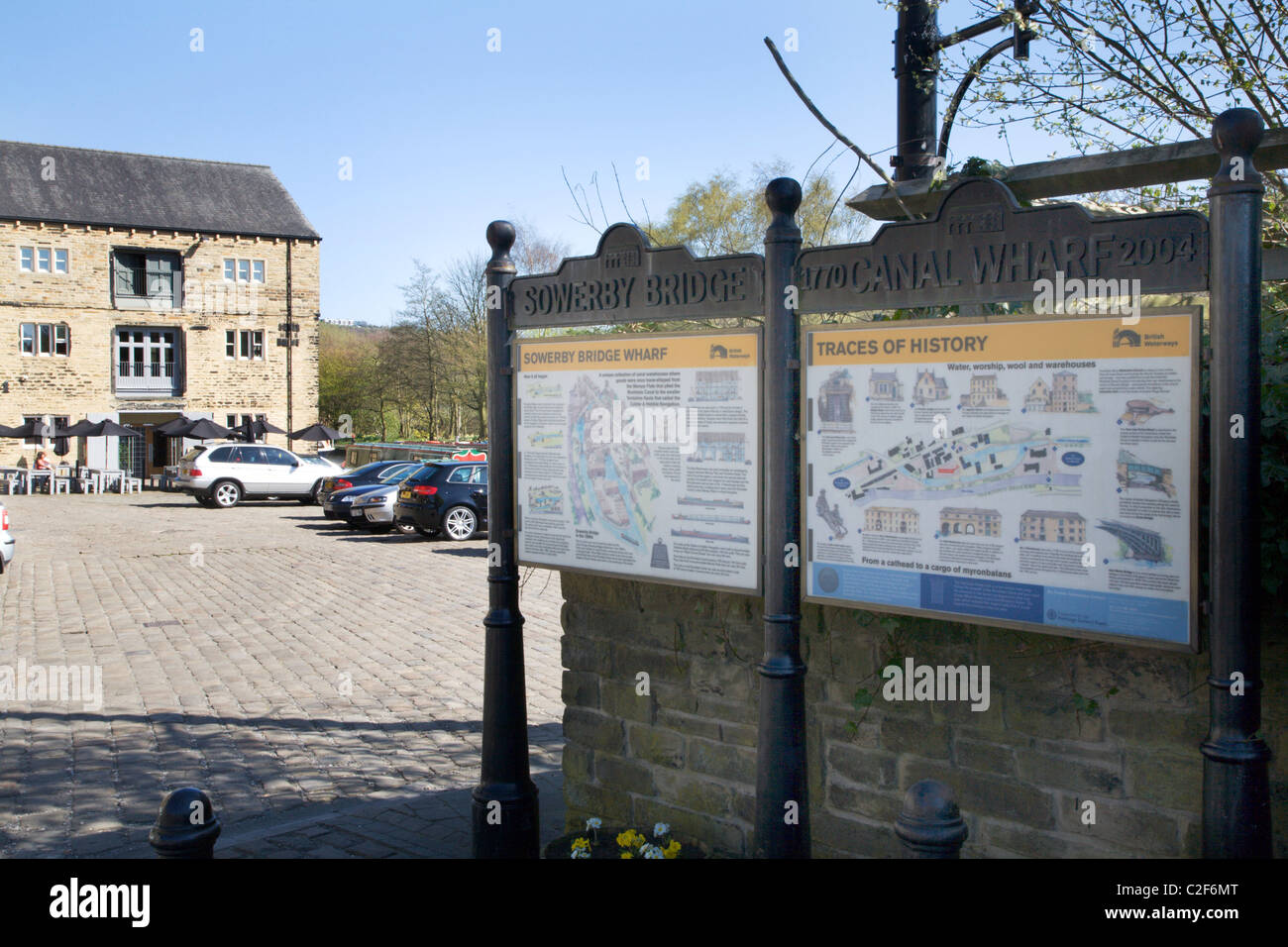 Canal Wharf Sowerby Bridge West Yorkshire England Stock Photo - Alamy