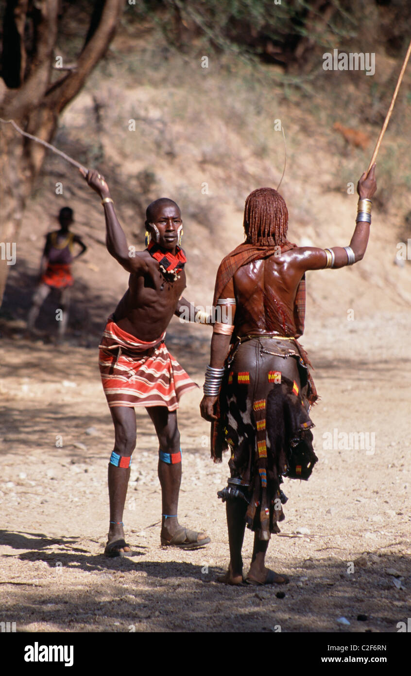 Hamar men bull jumping ceremony hi-res stock photography and images - Alamy