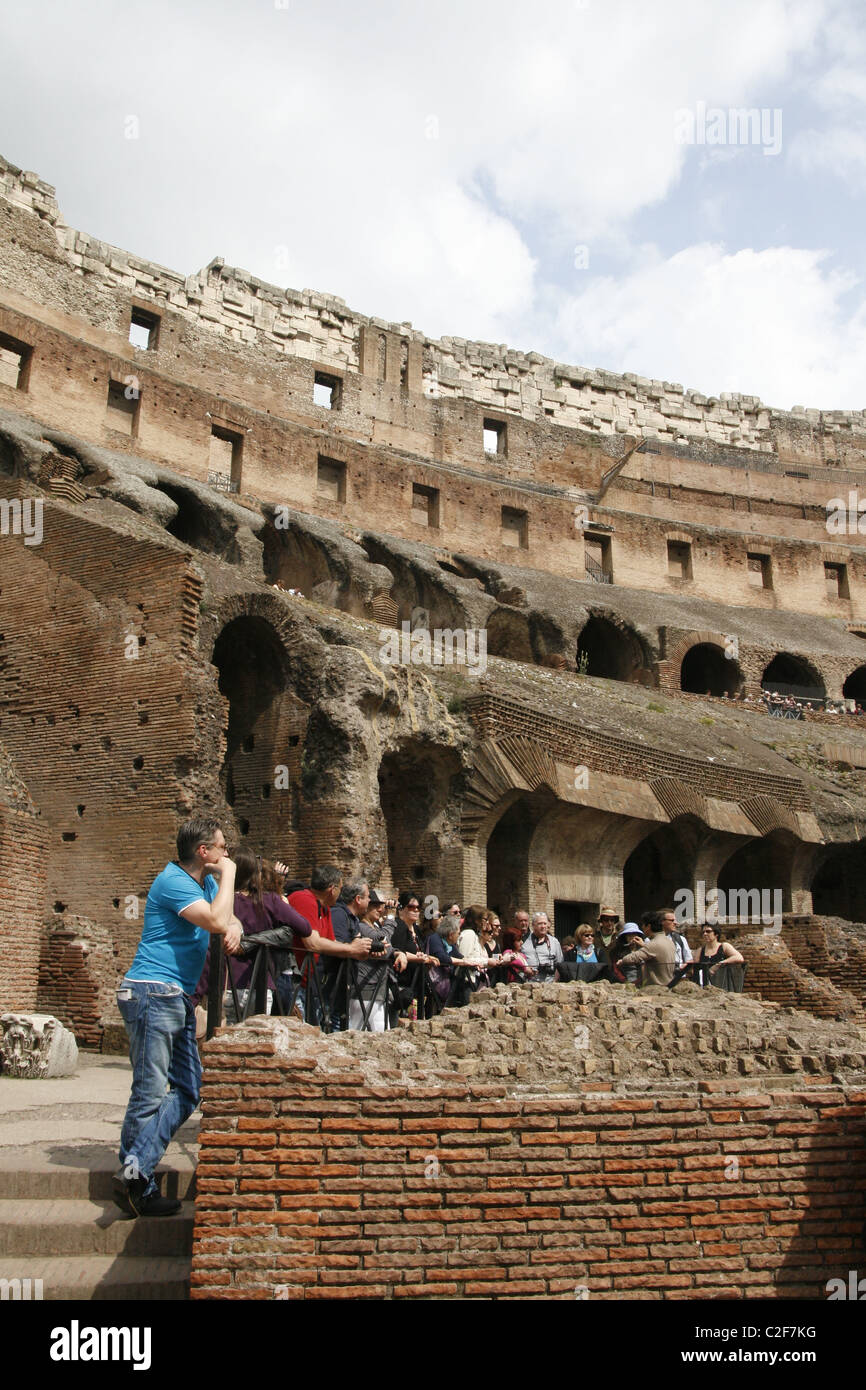 the colosseum coliseum amphitheatre wall facade, rome Stock Photo - Alamy