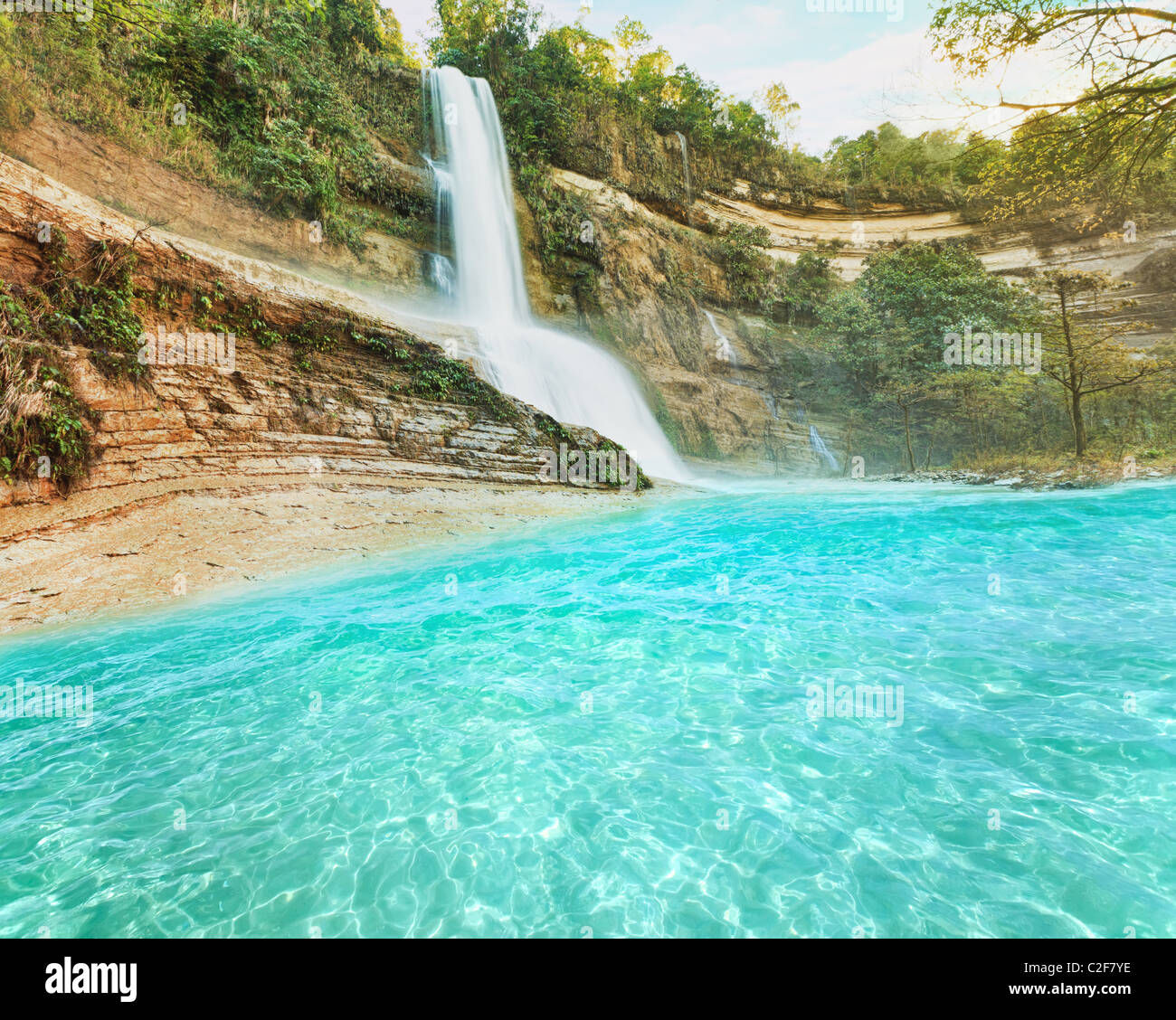 Beautiful waterfall vintage style. Bohol. Philippines Stock Photo - Alamy