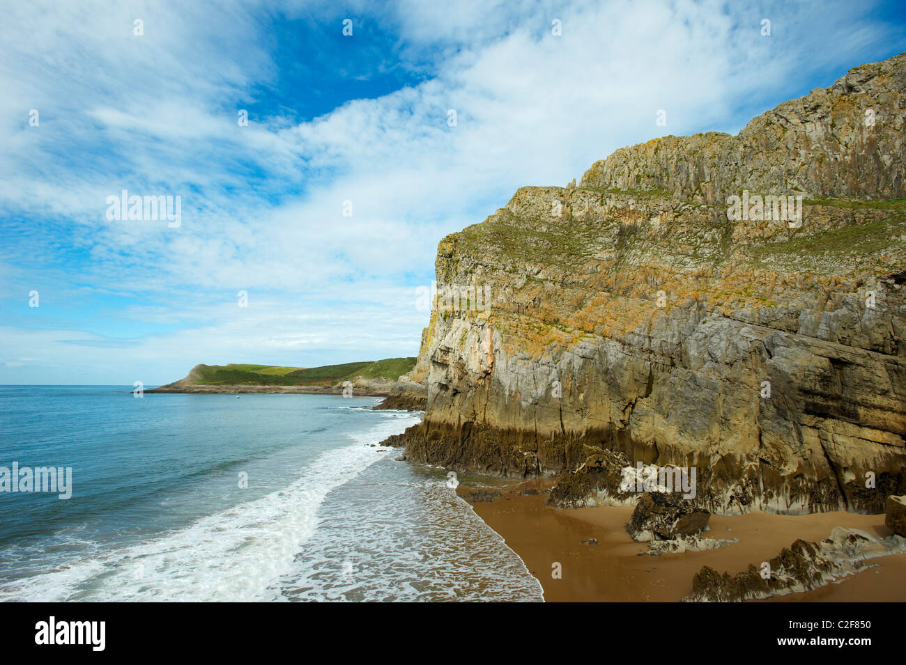 Sea cliffs, Mewslade, Gower Peninsula, Wales, UK Stock Photo - Alamy