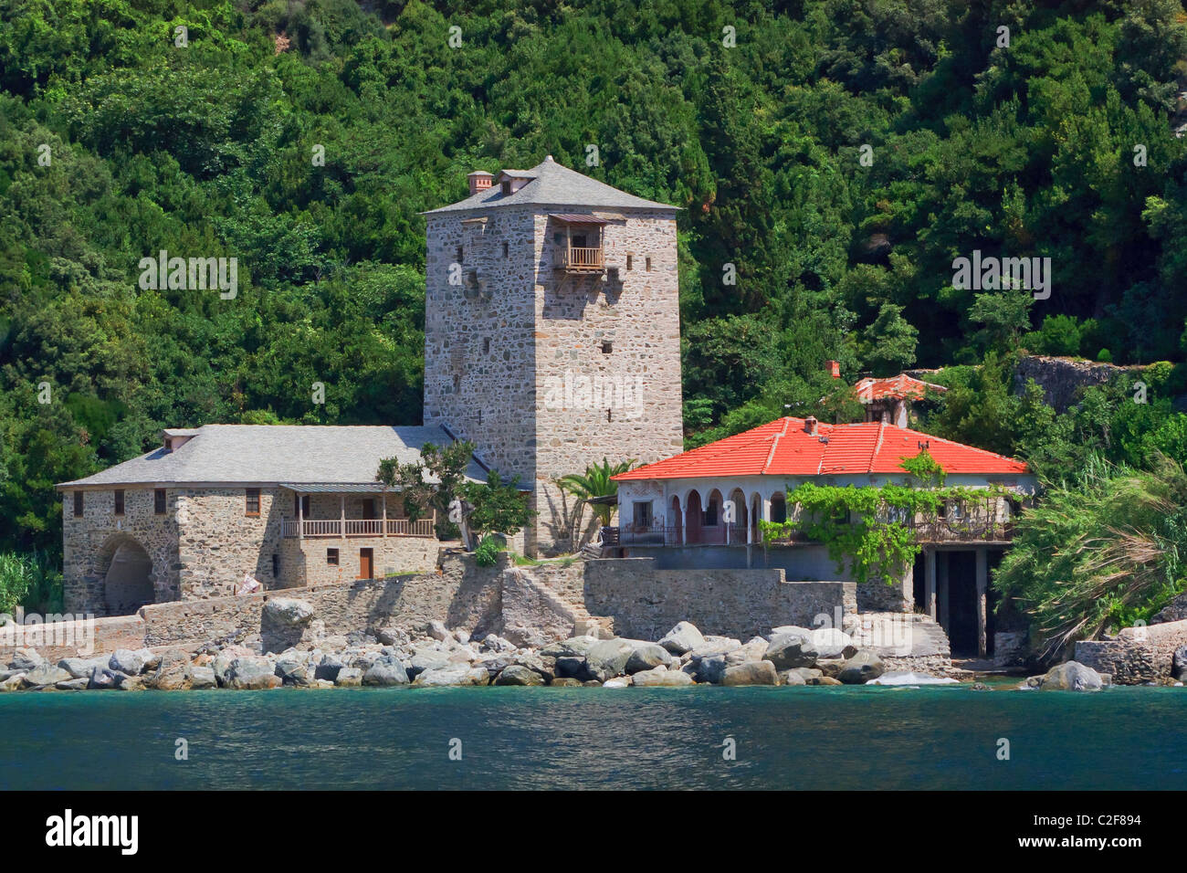 Arsanas on Holy Mount Athos Peninsula in Greece Stock Photo - Alamy