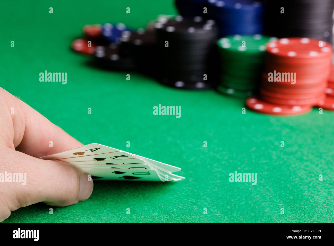 Royal flush of spades hi-res stock photography and images - Alamy
