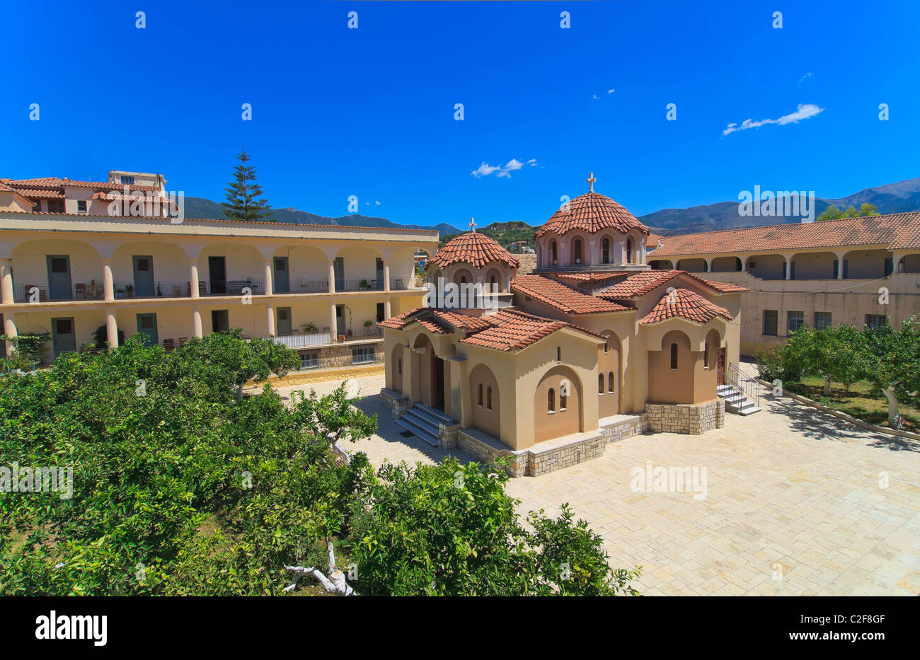 Church in the center of a greek monastery Stock Photo - Alamy