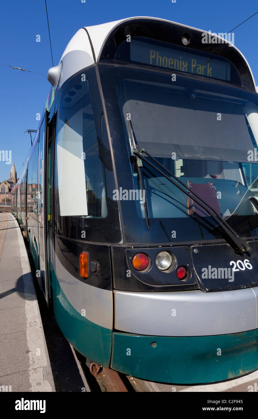 Nottingham city tram at terminus Nottingham City Centre England UK GB ...