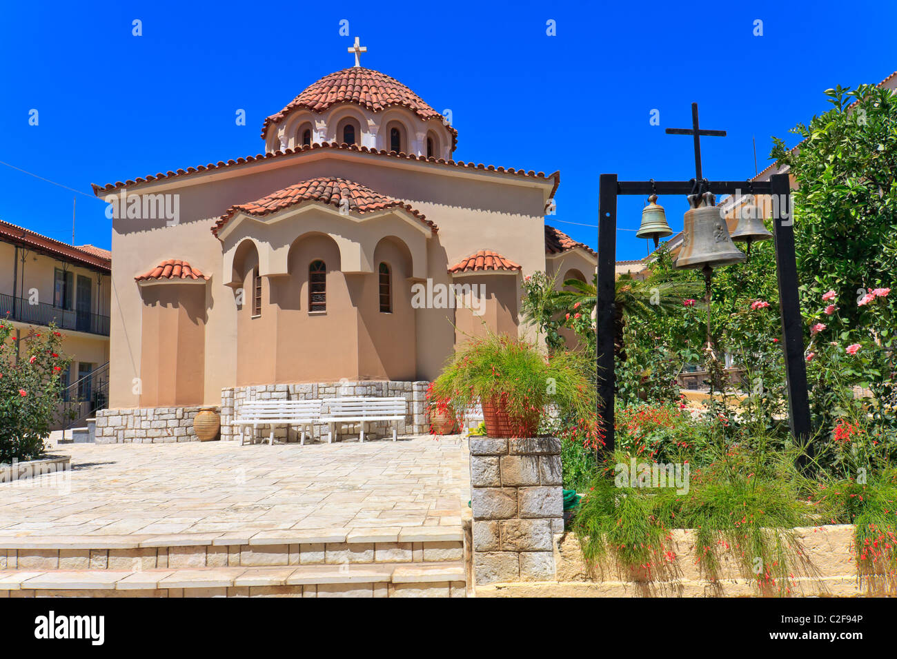 Church in the center of a greek monastery Stock Photo - Alamy